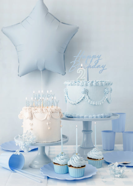Acrylic Blue Happy Birthday Cake Topper – French Village Bakery